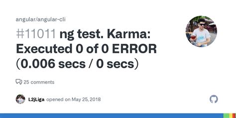 Ng Test Karma Executed 0 Of 0 Error 0006 Secs 0 Secs · Issue