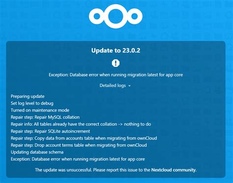 Updating To Nextcloud 2302 Failed Rnextcloud