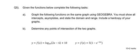 Solved Q Given The Functions Below Complete The Following Chegg