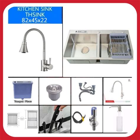 Jual KITCHEN SINK THSINK DUA LUBANG STAINLESS SUS PAKET LENGKAP ATAU BODY ONLY BAK CUCI