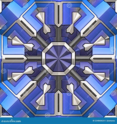 3d Blue Silver Octagonal Geometric Pattern Stock Illustration 3d Blue Silver Octagonal Geometric Pattern Stock Illustration