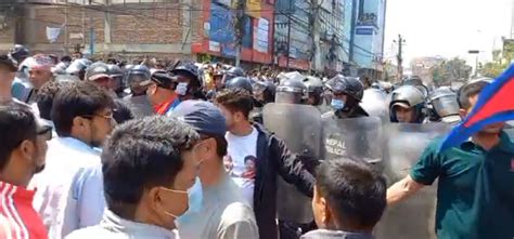 Clash Erupts At Tinkune As Pro Monarchy Protestors Attempt To Breach