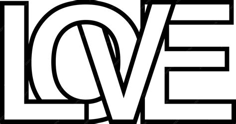 Premium Vector Word Love Letter Outlines Intersection Lettering Sign
