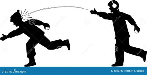 Snowballfight Stock Vector Illustration Of Battle Smile 1310743