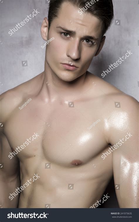 Sexy Shirtless Male Model Flirting Against Stock Photo Shutterstock