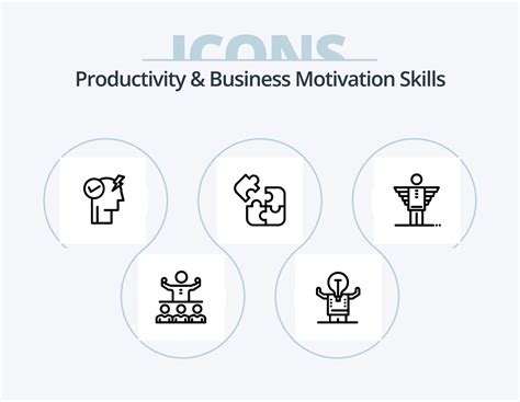 Productivity And Business Motivation Skills Line Icon Pack 5 Icon