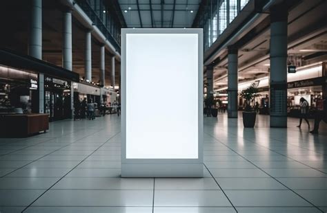 Premium Photo A Standing Poster Display In A Shopping Mall