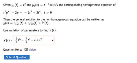 Solved Given Y1 T T2 ﻿and Y2 T T 1 ﻿satisfy The