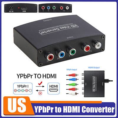 Component YPbPr To HDMI Adapter R L Component 5RCA RGB To HDMI