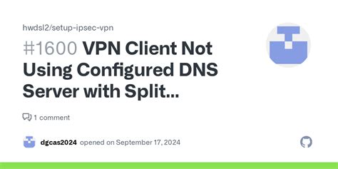 Vpn Client Not Using Configured Dns Server With Split Tunneling · Issue