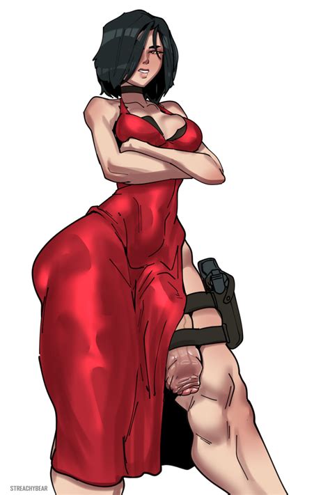 Rule 34 1futa Ada Wong Big Penis Black Hair Choker Dress Firearm