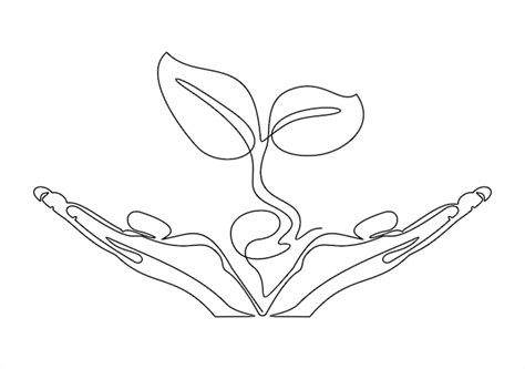 Premium Vector Human Hand Holding Sprout