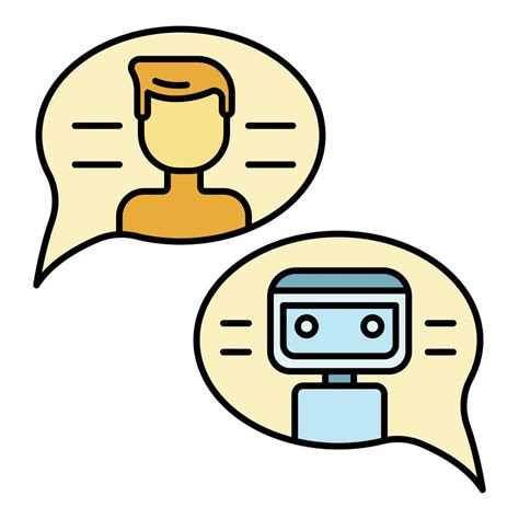 Conversation With Chat Bot Icon Color Outline Vector 15683111 Vector Art At Vecteezy