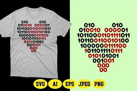 I Love You Binary Code T Shirt Design Graphic By Fatimaakhter01936