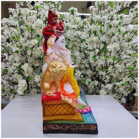 Lord Ganesha Statue Large Ganesh Idol In Marble Dust Majestic Ganesha Figurine Hindu God Of Good