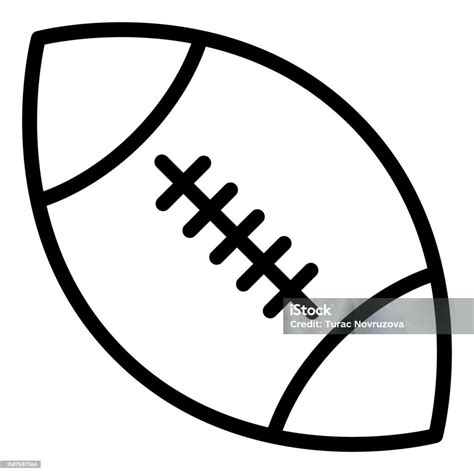 럭비 볼 라인 아이콘입니다 미식축구 공 벡터 그림은 흰색으로 분리되어 있습니다 스포츠 장비 개요 스타일 및 응용 프로그램을 위해 설계되었습니다 Eps 10 미식 축구공에