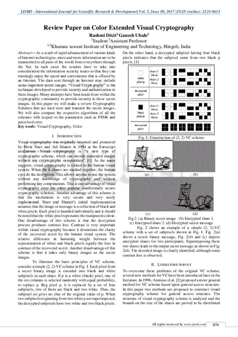 Pdf Review Paper On Color Extended Visual Cryptography Ijsrd