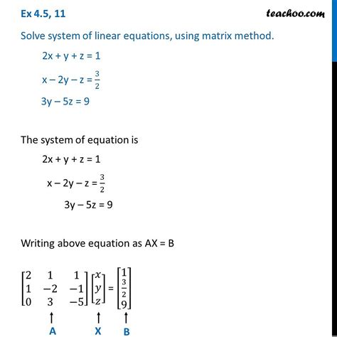 Ex Solve Using Matrix Method X Y Z X Y Z Y Z