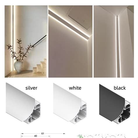 Corner Extrusion T8 Led Strip Aluminium Profile With Pc Diffuser Cover Lampshade