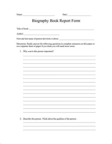Biography Report Template Teknoswitch Within Biography Book Report