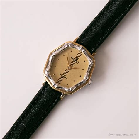 Vintage Exquisit Watch For Ladies Two Tone Retro Dress Wristwatch