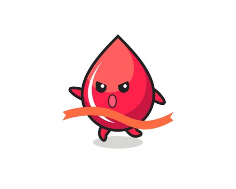Cute Blood Drop Illustration Is Reaching The Finish Vector Art At Vecteezy
