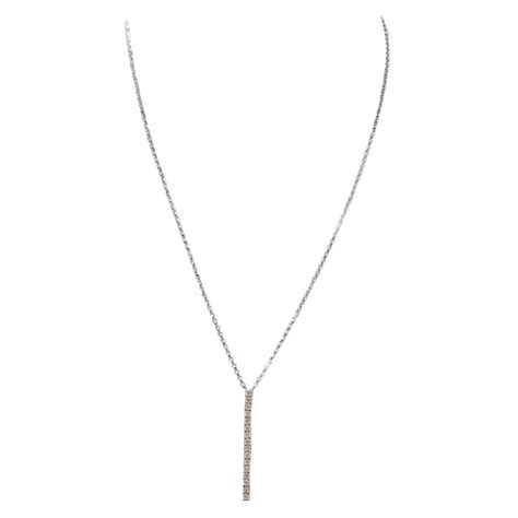 050 Carats Drop Diamond Pendant 14 Karat White Gold Necklace For Sale