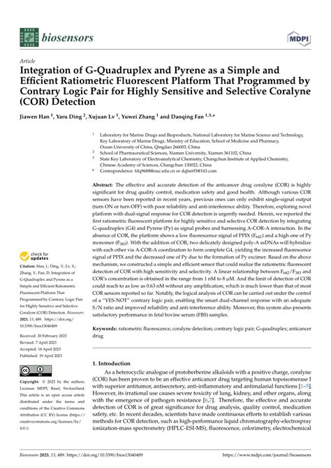 Pdf Integration Of G Quadruplex And Pyrene As A Simple And Efficient