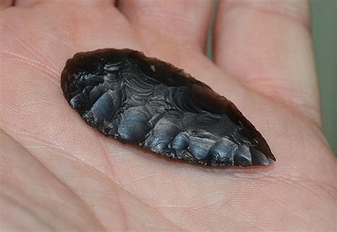 A Large And Beautifully Pressure Flaked Neolithic Laurel Leaf Flint