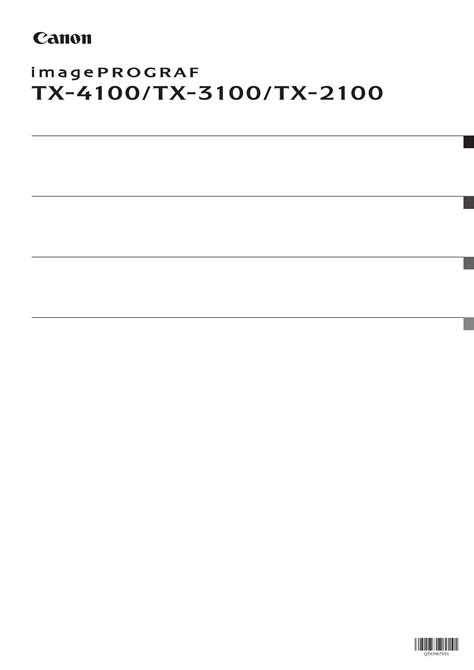 Canon ImagePROGRAF TX Manual Sider