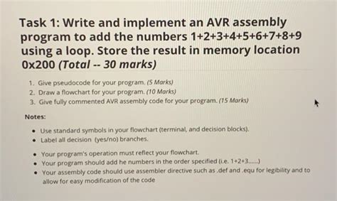 Task Write And Implement An Avr Assembly Program Chegg