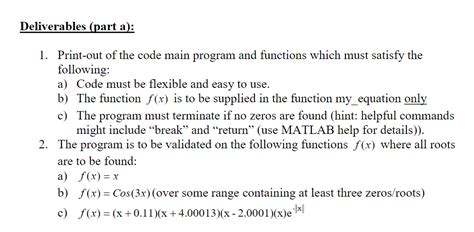 Description Part A The Non Linear Root Finding Chegg Com