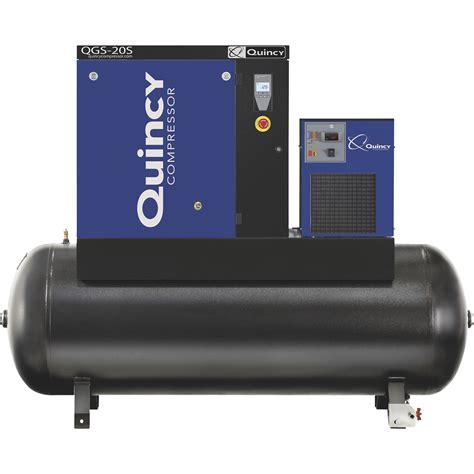 Quincy Qgs Rotary Screw Air Compressor Tank Mounted W Dryer 230v 3