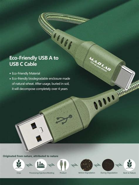Eco Friendly USB A To USB C Charging Cable M A D Lab