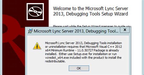 visual c 2012 runtime version error during installing lync server