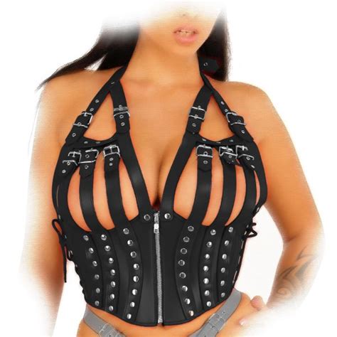 Ledapol Leder Harness Corsage Mit Neckholder Giamour