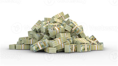 Gros Pile De Liasses De 100 Nous Dollar Remarques 3d Le Rendu De Piles