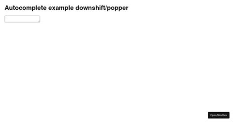 full controlled autocomplete with downshift and popper codesandbox