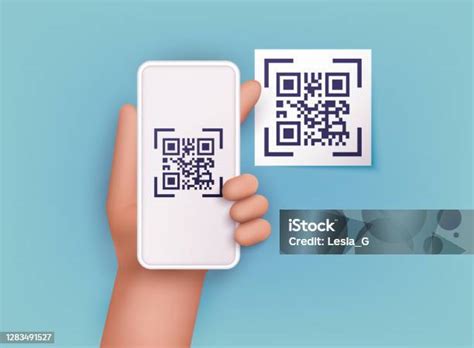 스캔 Qr 코드와 휴대 전화 휴대 전화를 들고 손 스캔 Qr 코드 및 온라인 지불 송금 전자 디지털 기술 바코드 벡터 그림입니다 입체 이미지에 대한 스톡 벡터 아트 및 기타