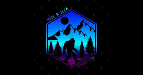 Hide Seek Champion Sasquatch Blue Bigfoot Sticker TeePublic