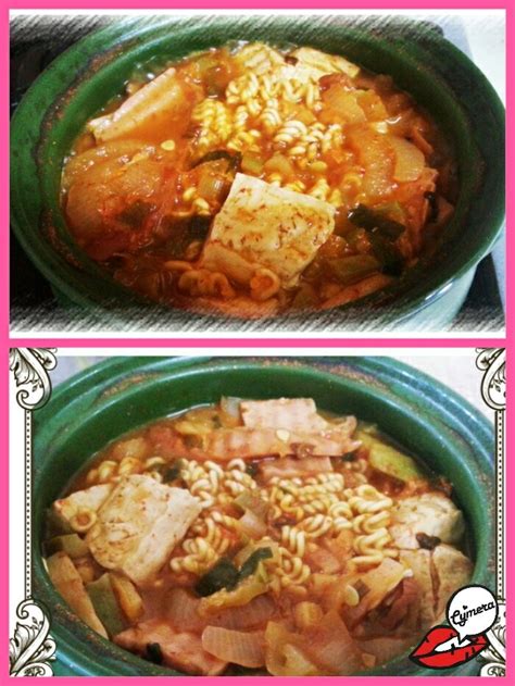 ♥부대찌개♥ 재료ㅡ스팸후랑크소시지두부호박 양파버섯익은김치파라면사리 양념ㅡ고춧가루고추장된장간장소금 다시다후추