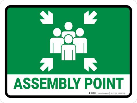 Assembly Point Green Landscape Wall Sign