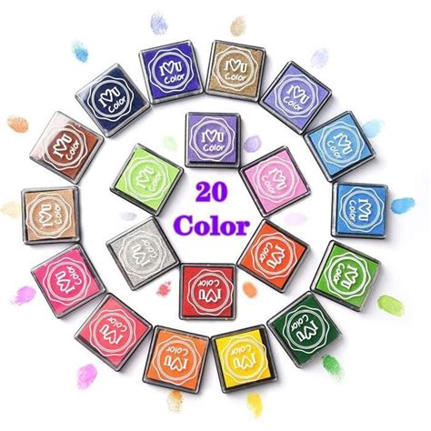Moinkerin 20 Colores Almohadilla De Tinta Tampon DIY Stamp Pintura De