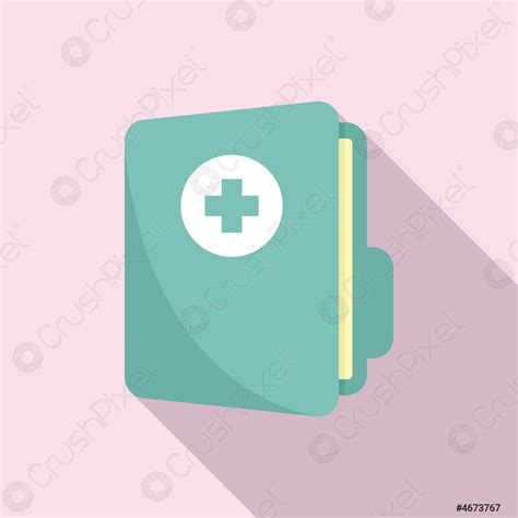 Medical Folder Icon Flat Style Stock Vector 4673767 Crushpixel