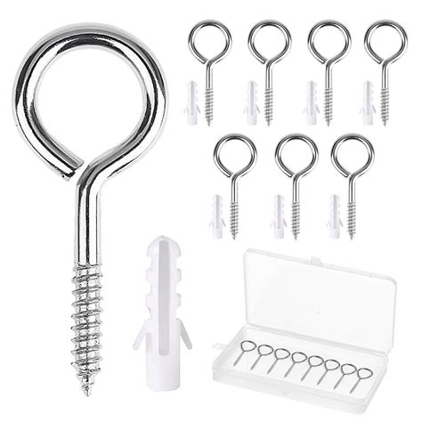 8 Pcs Screw Eyes Hooks 25 Inch Heavy Duty Eye Hooks Screw Stainless