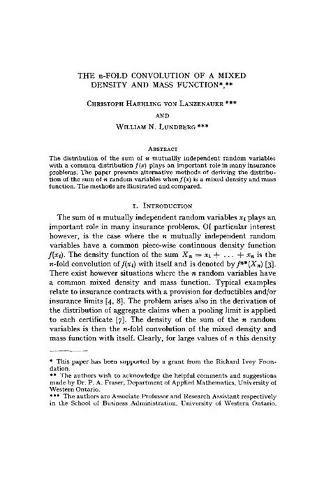 Pdf The N Fold Convolution Of A Mixed Density And Mass · 2018 05 18