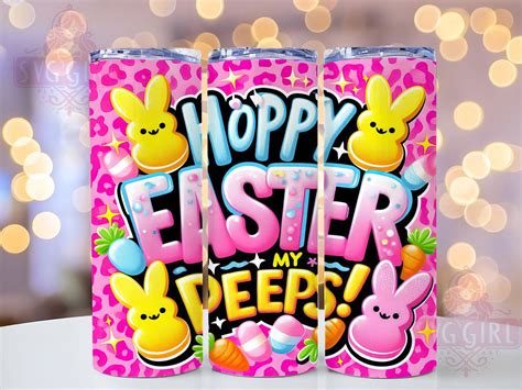 Peeps Bunny Hoppy Easter Tumbler Peeps Bunny Sublimation Hoppy Easter