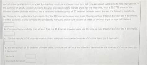 Solved Market Share Analysis Company Net Applications