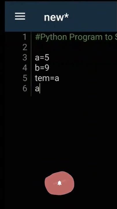 Python Course For Beginners Program Swap Two Numbers Coding Python Shorts Youtube