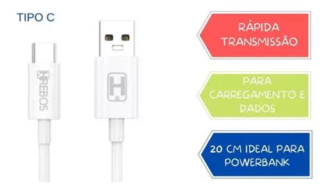 Cabo Lightning C V8 Curto Pequeno 20 Cm Turbo 3a Powerbank Mercadolivre